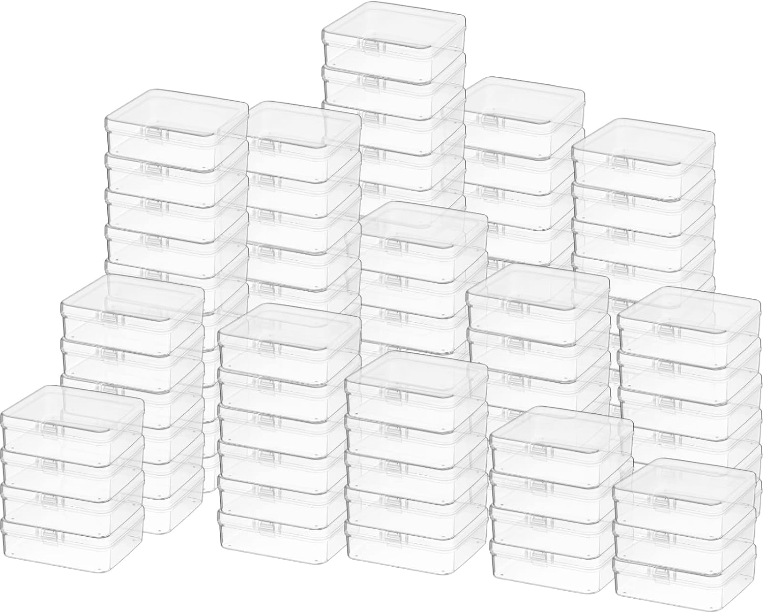 Bybiment 100 Pcs Clear Plastic Beads Storage Containers Box Small Clear ...