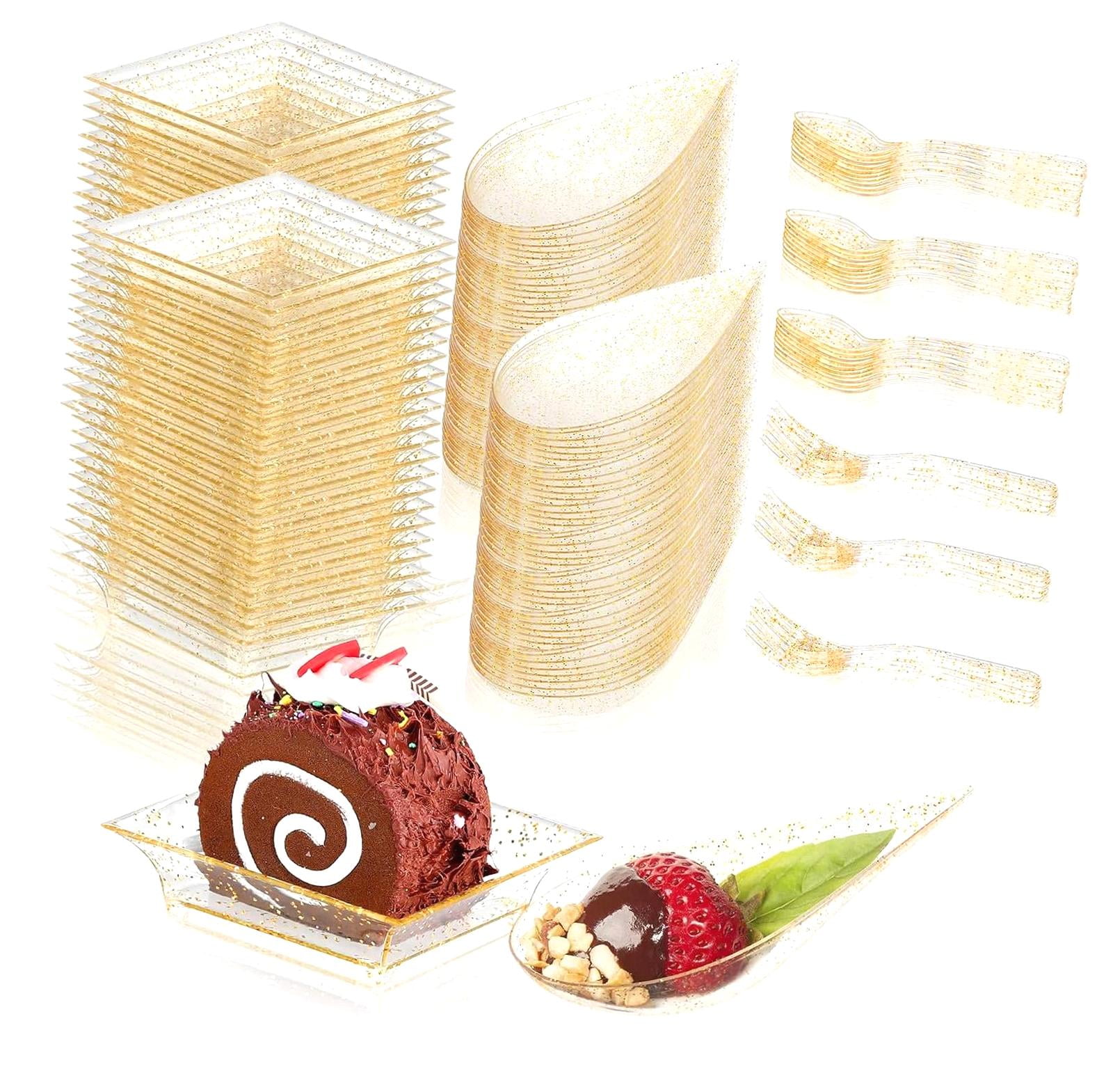 Bybiment 100 Piece Mini Appetizer Plates Collection - Tear Drop ...