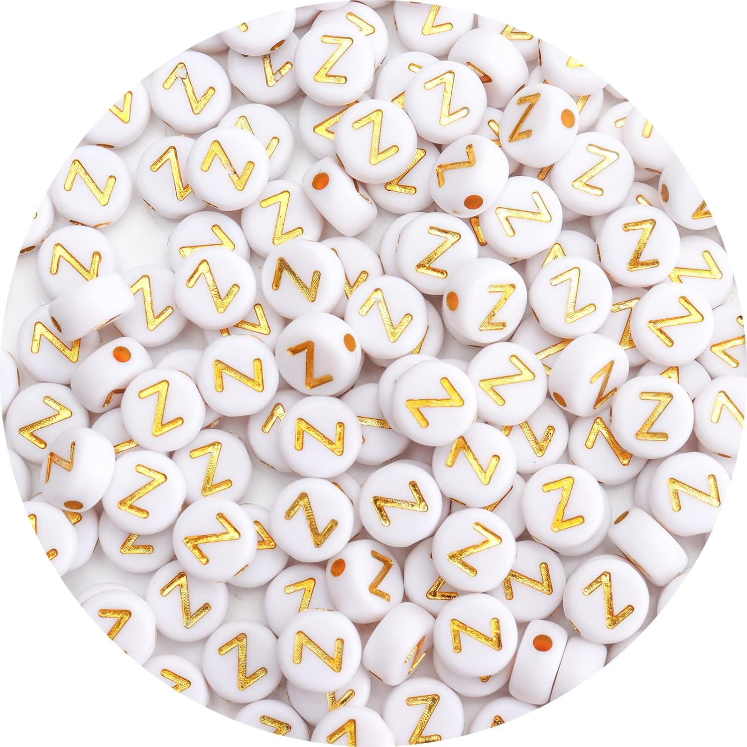 Bybiment 100Pcs Letter Beads 4x7mm White Round Acrylic Alphabet Beads ...