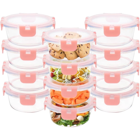 Bybiment 12 Pack 13oz Small Containers with Airtight Seal, Round Meal ...
