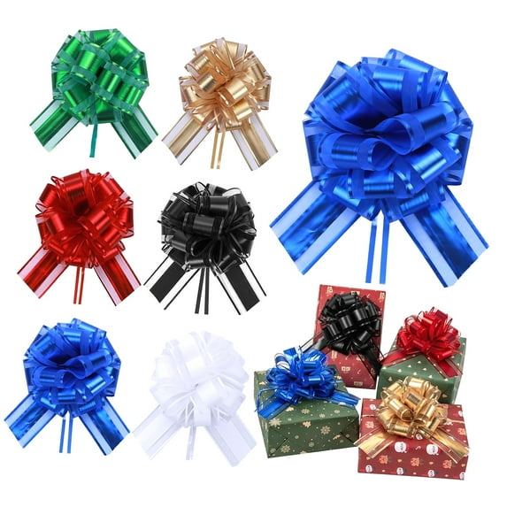 Bybiment 12 Pcs 6 Inch Blue Pull Bows, for Decor, Weddings, Party ...
