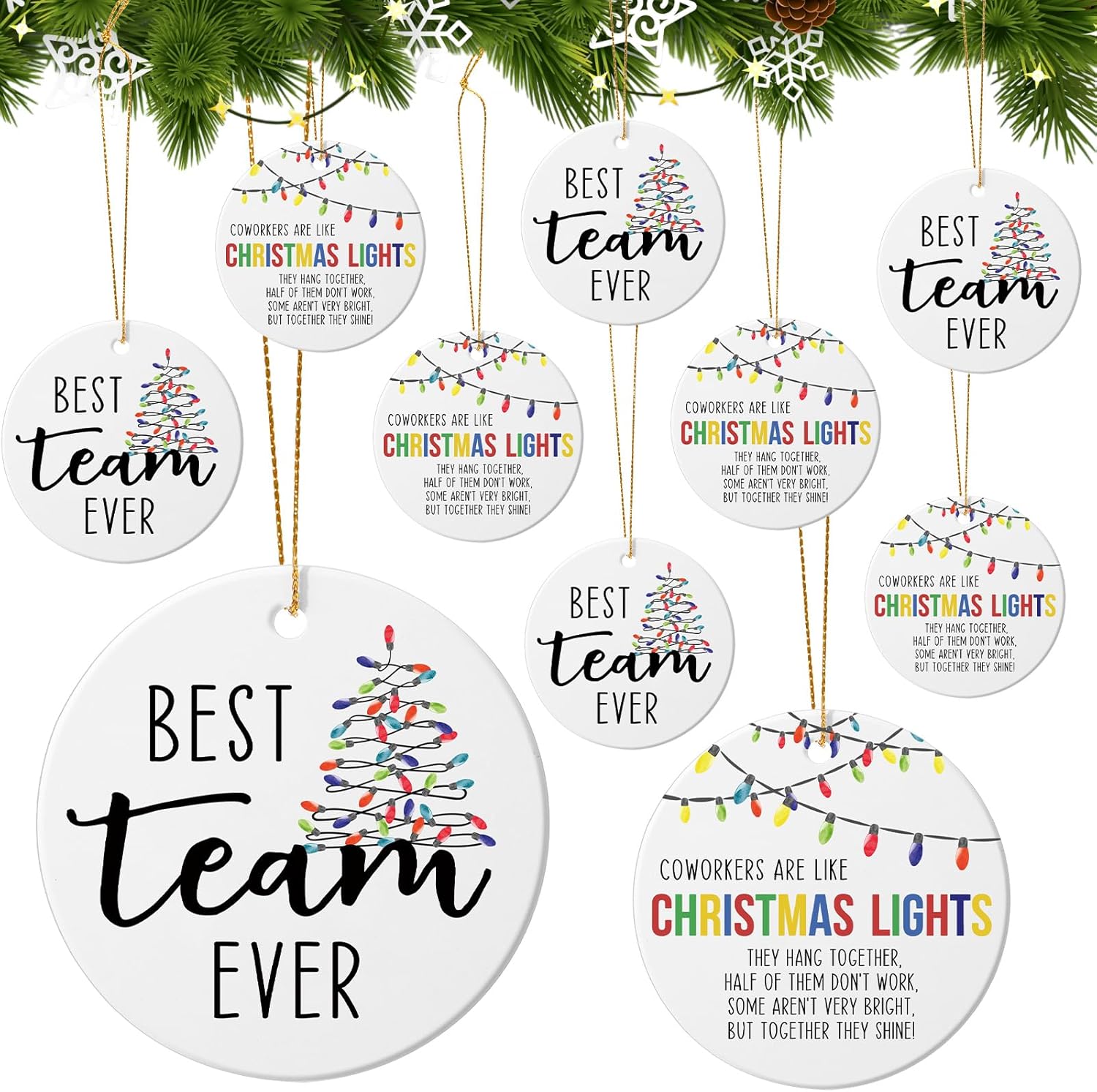 Bybiment 12 Pcs Team Christmas Ornaments Bulk Coworkers are Christmas ...