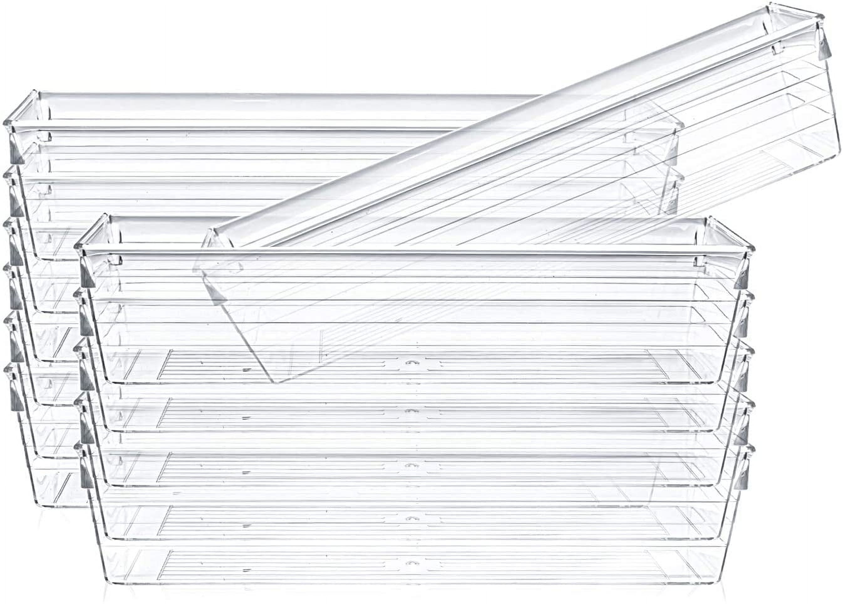 Bybiment 12-Piece Clear Drawer Dividers, 9x3x2 Inch Storage Bins Set ...