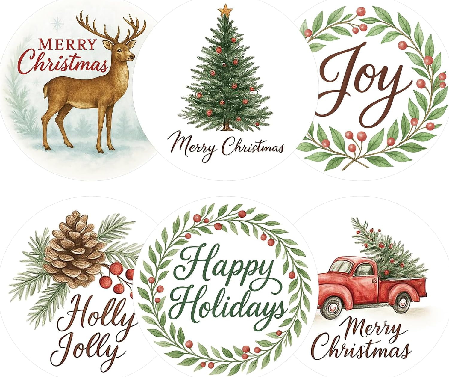 Bybiment 120PCS Merry Christmas Stickers Name Stickers Xmas Present ...
