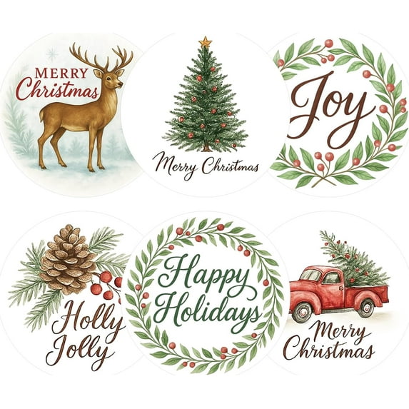 Bybiment 120PCS Merry Christmas Stickers Name Stickers Xmas Present ...