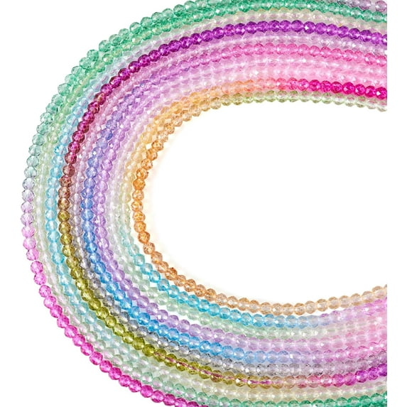 Bybiment 1230 Pieces Faceted Round Beads 3mm Tiny Gradient Loose Beads ...