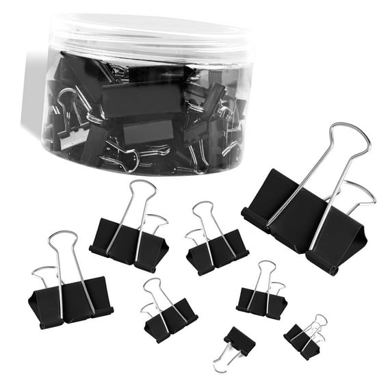 Bybiment 125Pcs Binder Clips Colored, Binder Clips Assorted Sizes, 6 ...