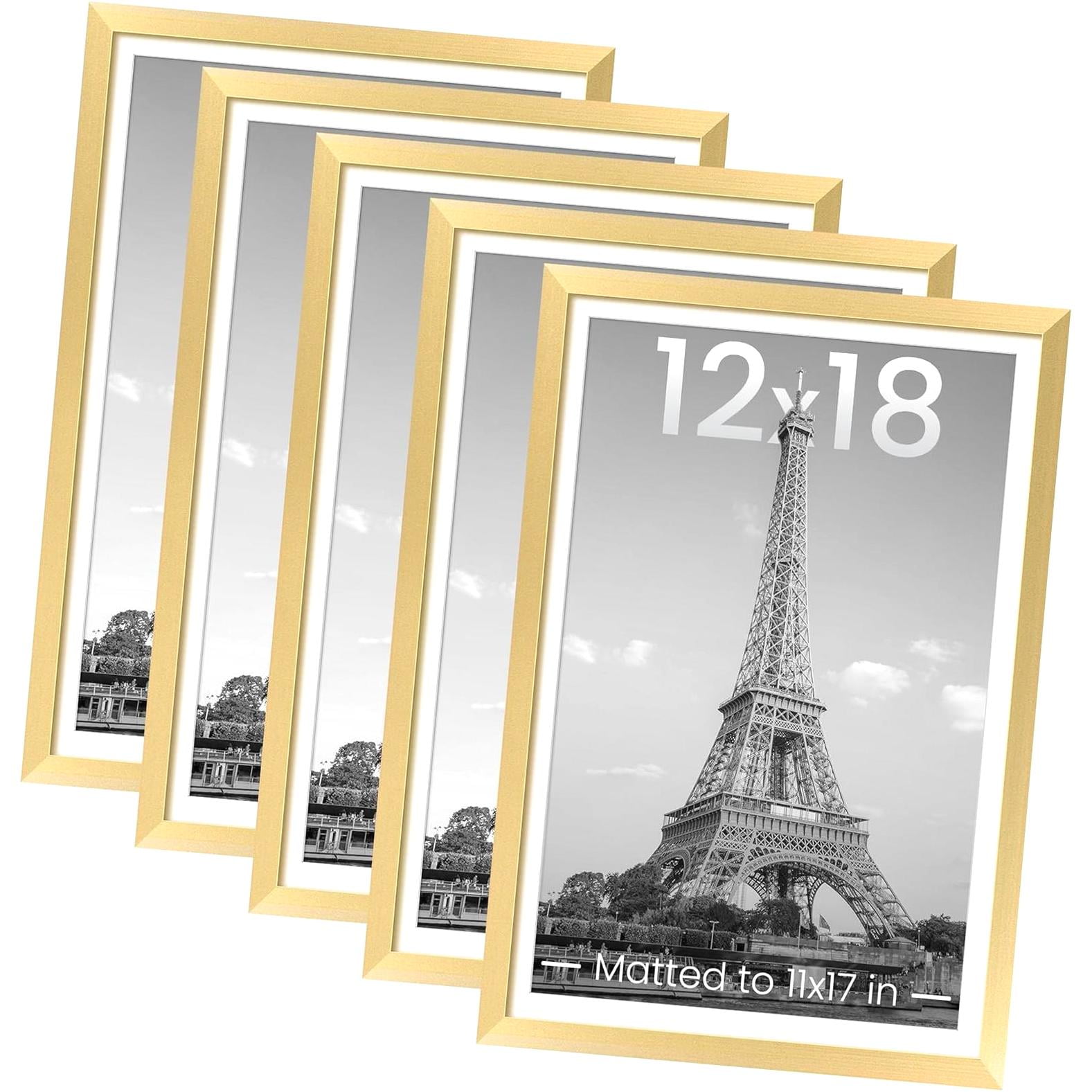 Bybiment 12x18 Photo Frame Collection of 5, Showcase Images 11x17 with ...