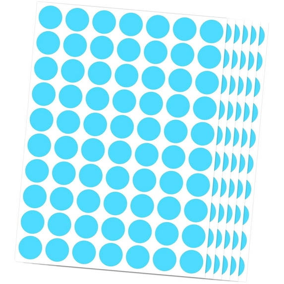 Bybiment 1400 Pieces Blue Circular Dot Labels 3/4 Inch Round Color ...