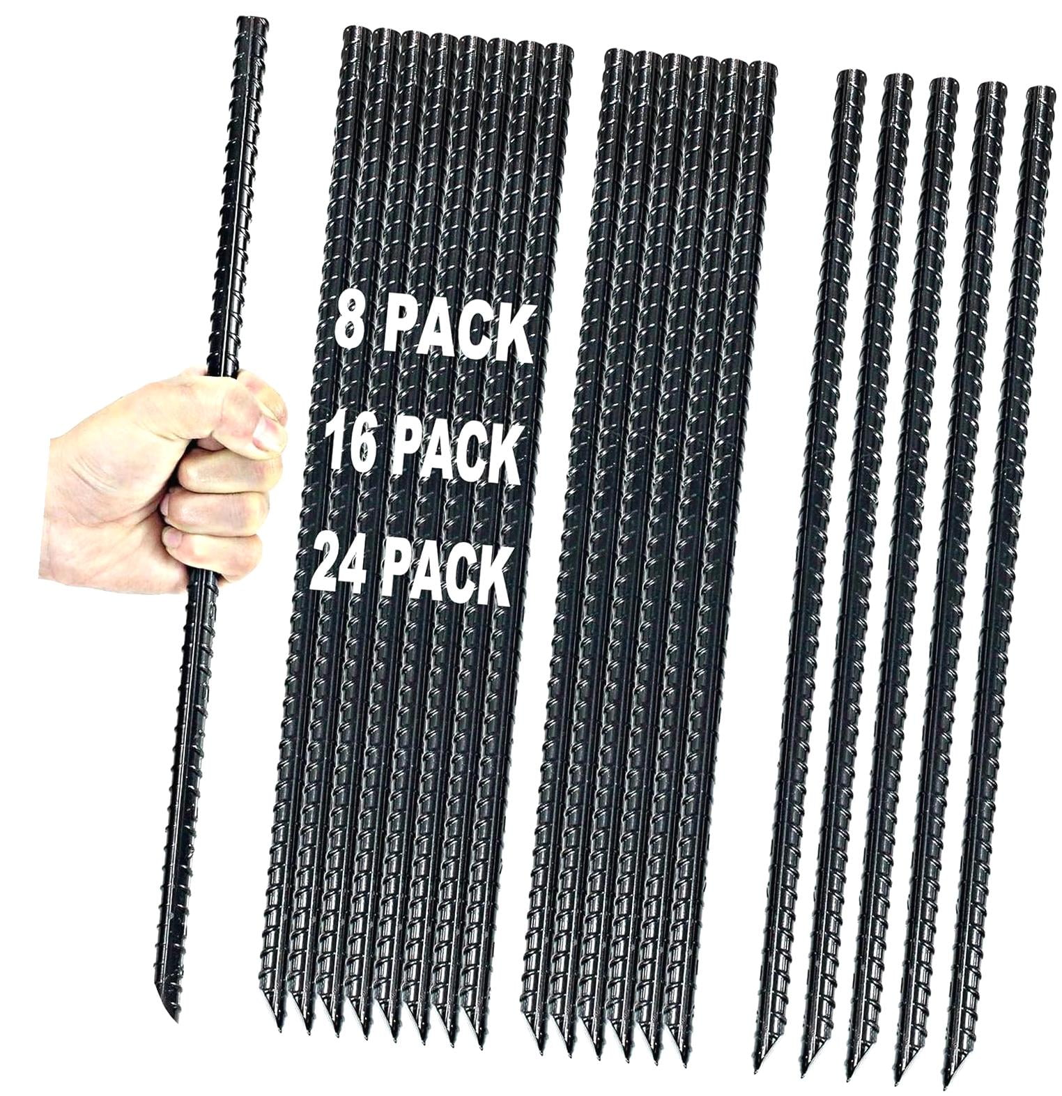 Bybiment 16 Inch Ground Rebar Stakes, Steel Anchors for Landscaping ...