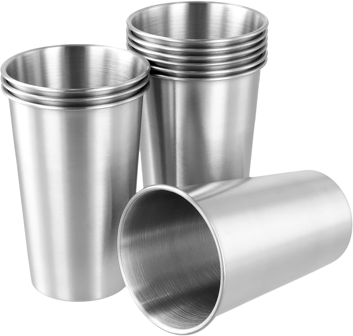 Bybiment 16 Ounce Steel Pint Cups 10 Pack 450ml Cup for Coffee, Tea ...