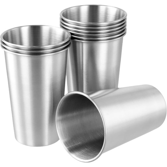 Bybiment 16 Ounce Steel Pint Cups 10 Pack 450ml Cup for Coffee, Tea ...