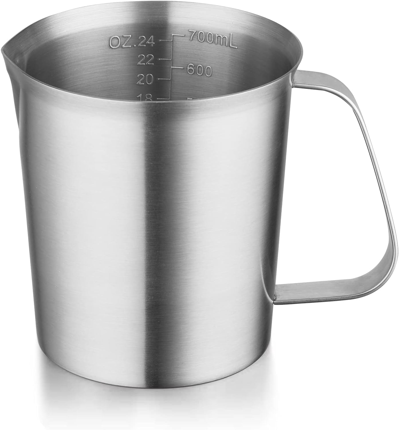 Bybiment 18/8 Steel Measuring Cup with Handle and Pour Spout, Metal ...