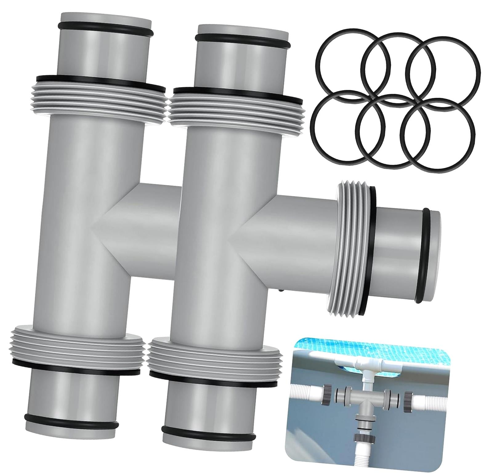 Bybiment 2-Pack 1.5" to 1.5" T-Connector for Pool , Filter Pump Adapter ...