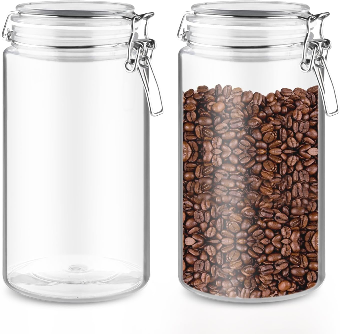 Bybiment 2 Pack 50OZ/1500ml Plastic Storage Containers with Large ...