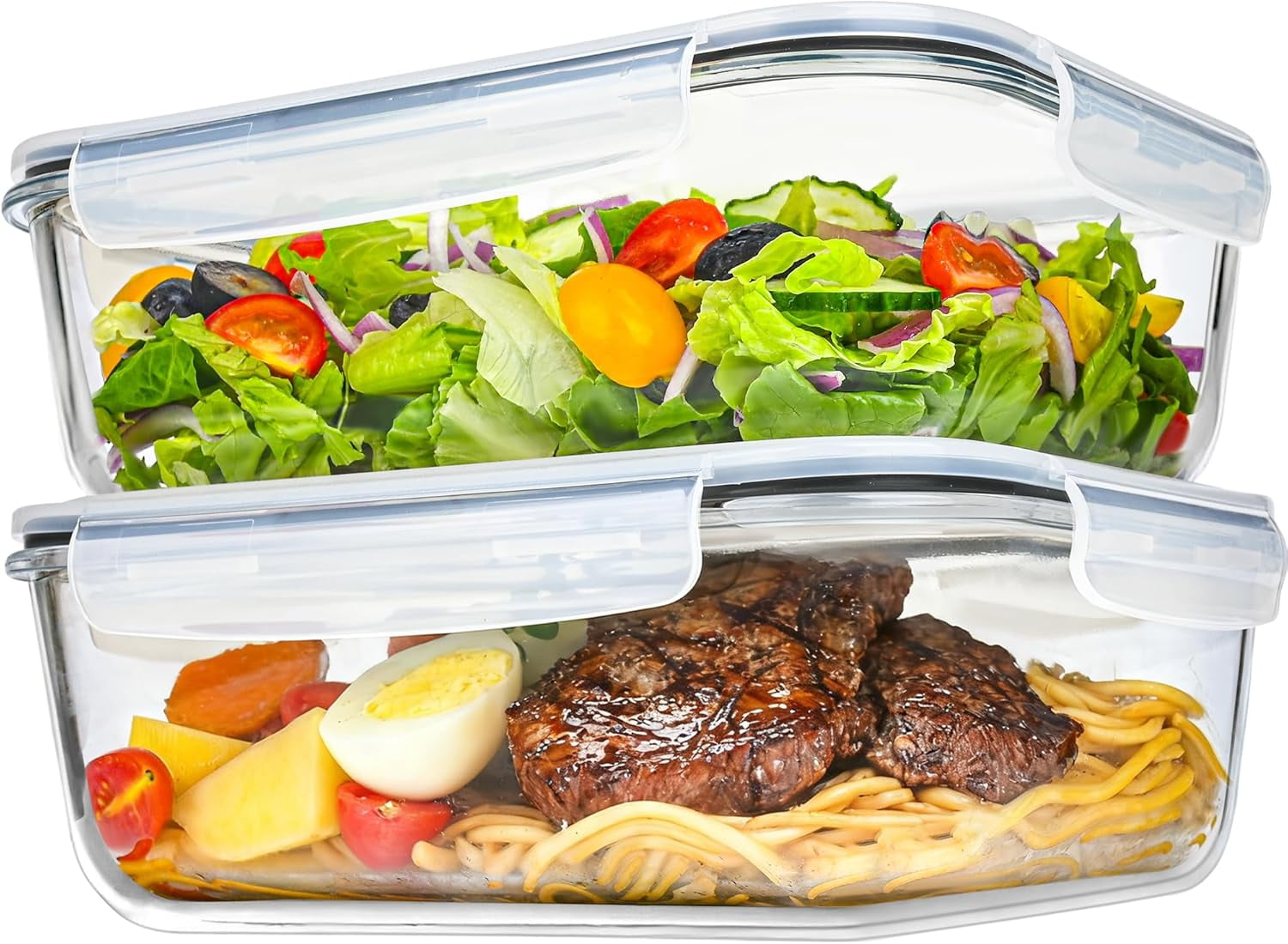 Bybiment 2-Pack 9.8 Cup / 78 Ounce Large Containers with Airtight ...