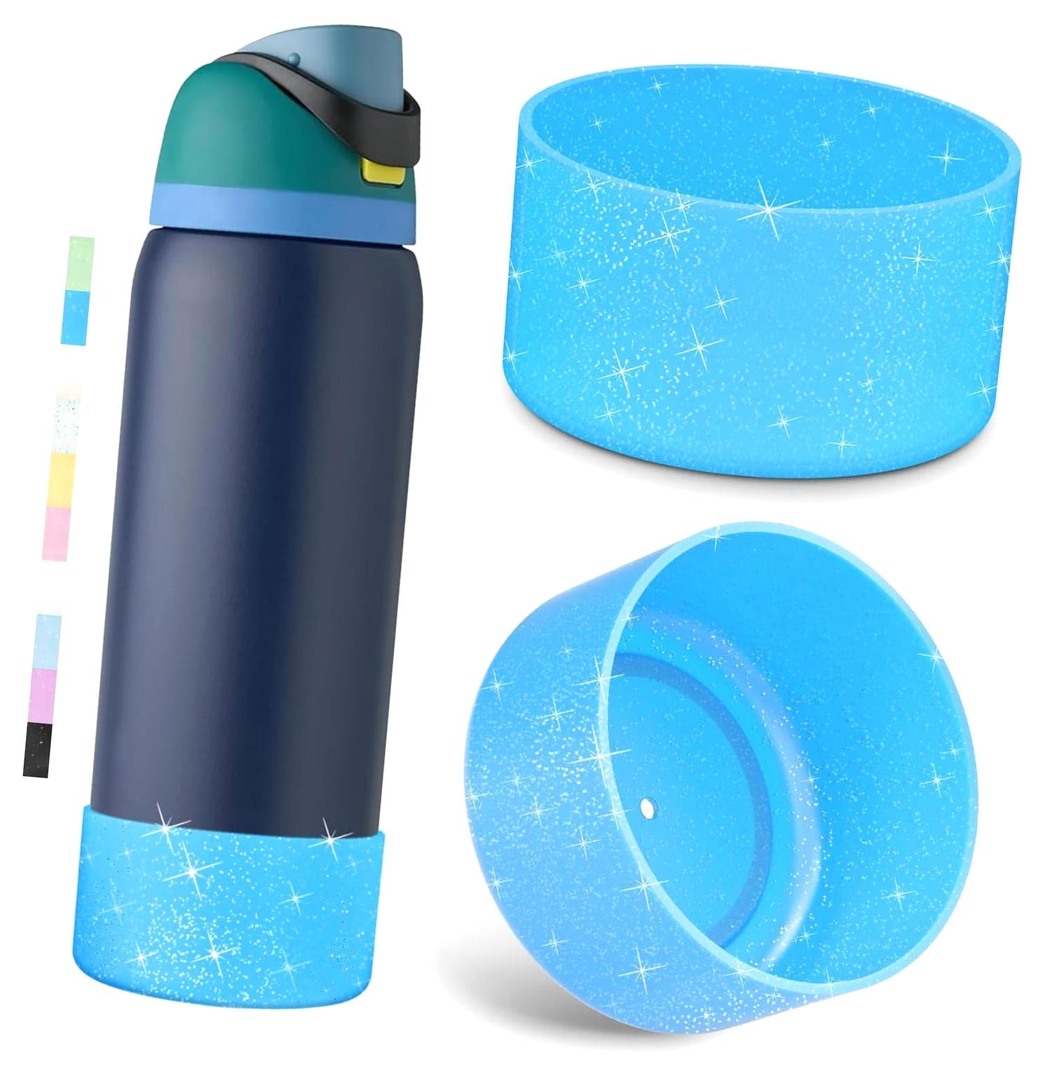 Bybiment 2-Pack Glitter Silicone Protective Sleeves for Owala , Anti ...