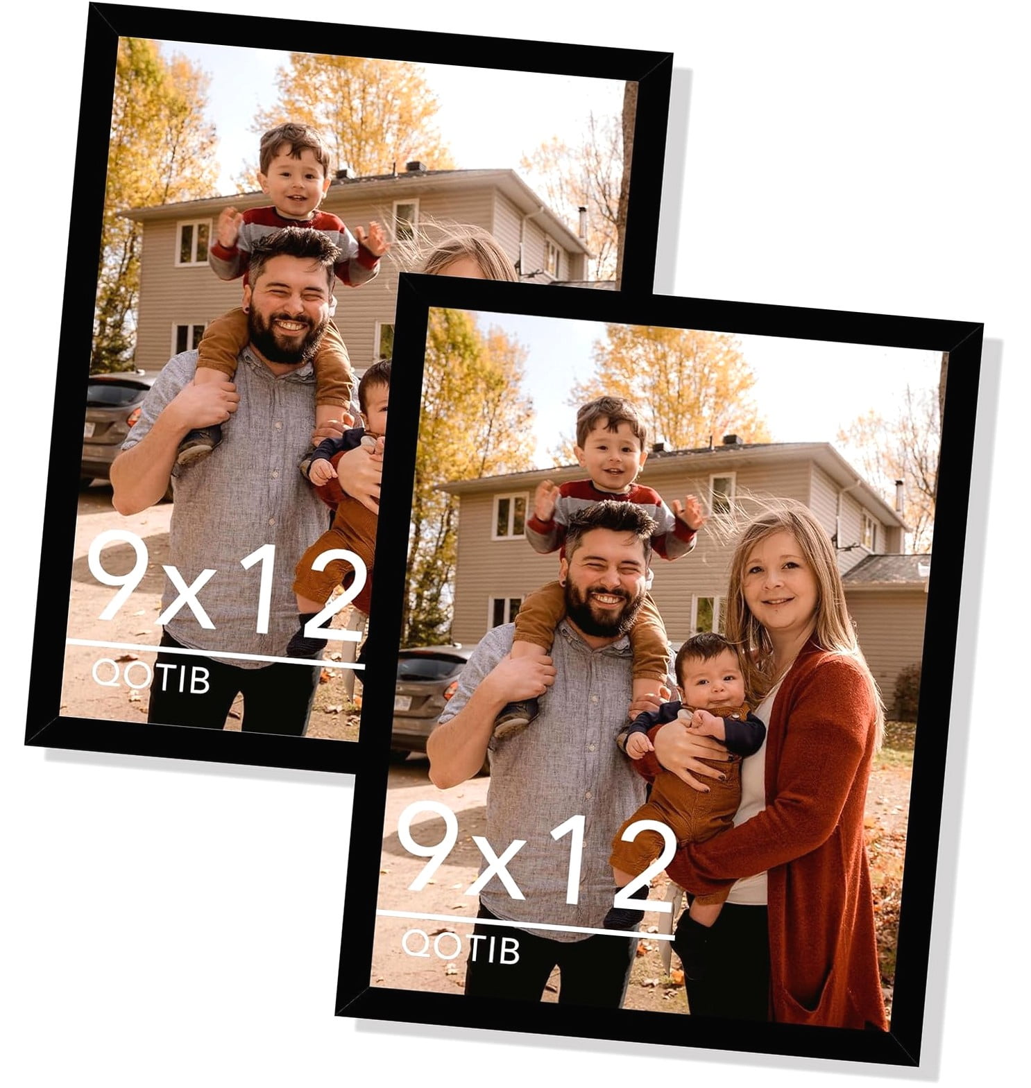 Bybiment 2 Packs 9x12 Picture Frame, Engineered Wood 9x12, 9 by 12 ...
