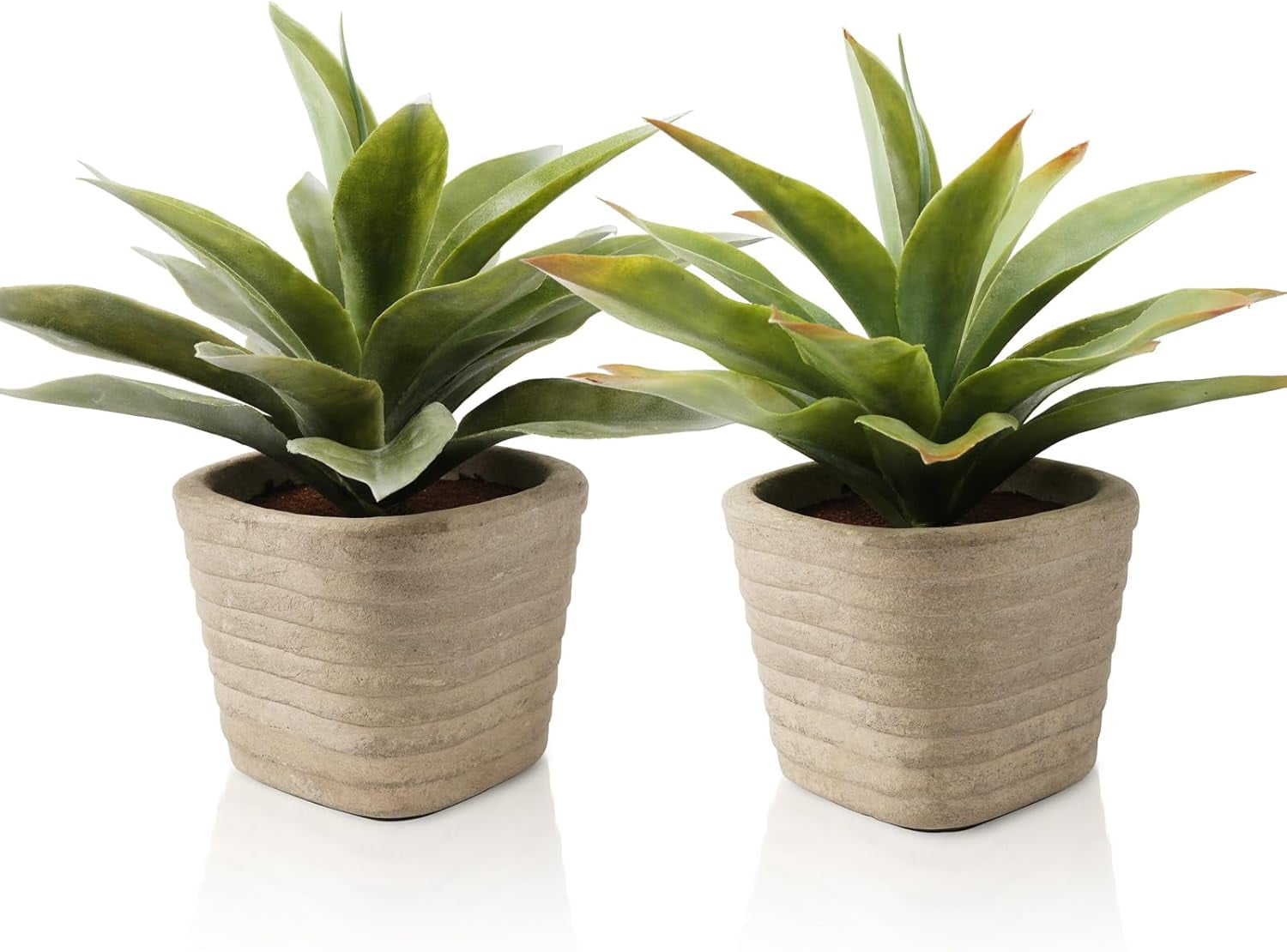 Bybiment 2-Piece Small Artificial Agave Plant Set, 11.42-Inch Faux ...