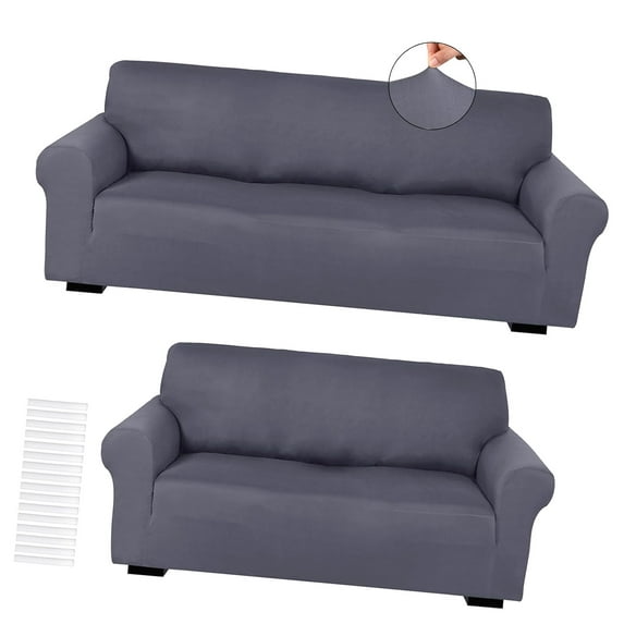 Bybiment 2-Piece Sofa Covers for Loveseat Couches, Room Slipcover Set ...