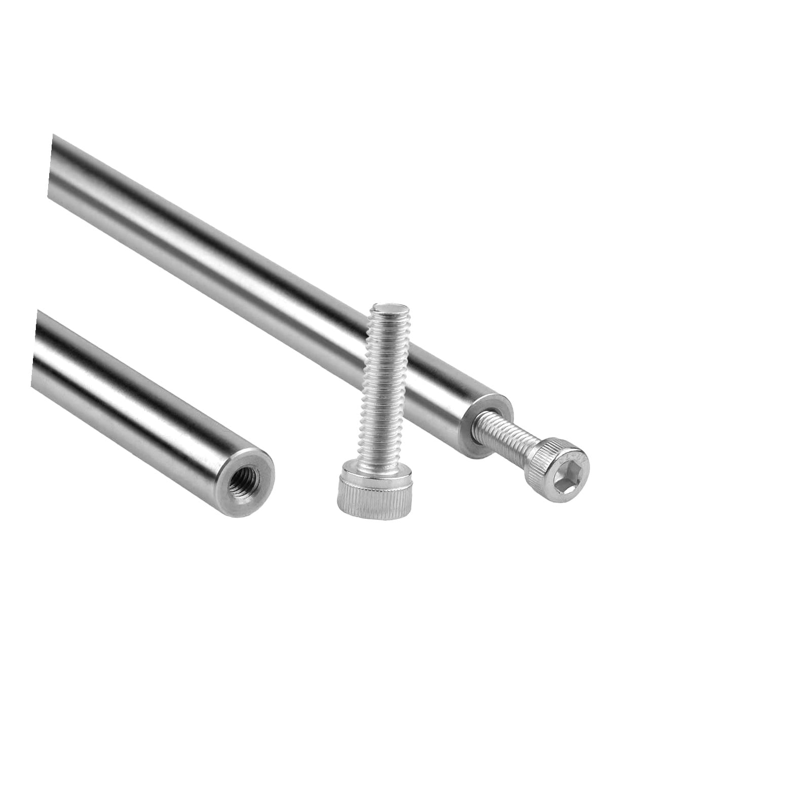 Bybiment 2 pieces 16 mm 200 mm Chrome Plated Linear Rod with M8 Hex Cap ...