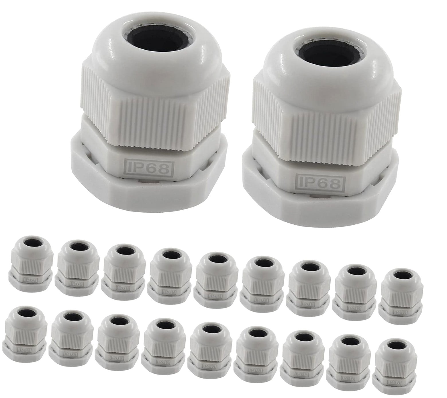 Bybiment 20 Pack NPT 1/2 Cable Glands Grey Cord Grips Nylon Strain Wire ...