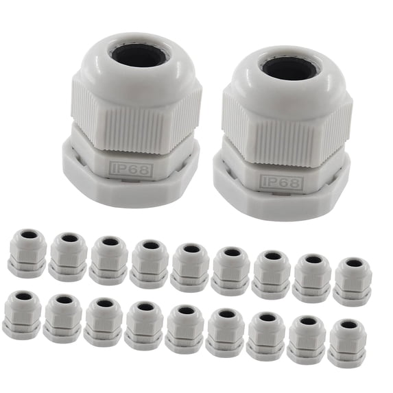 Bybiment 20 Pack NPT 1/2 Cable Glands Grey Cord Grips Nylon Strain Wire ...