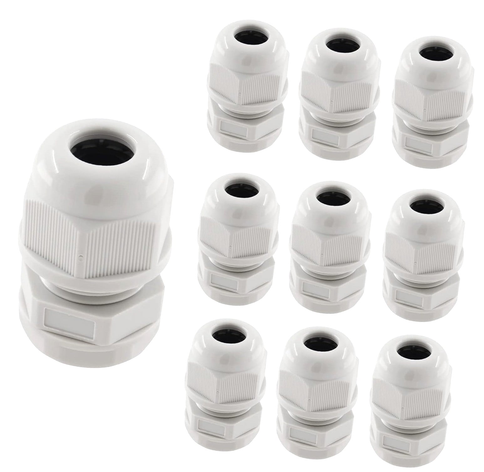 Bybiment 20 Pack NPT 1/4 Cable Glands Grey Cord Grips Nylon Strain Wire ...