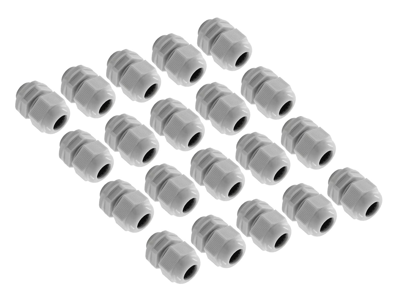 Bybiment 20 Pack NPT 3/8 Cable Glands Grey Cord Grips Nylon Strain Wire ...