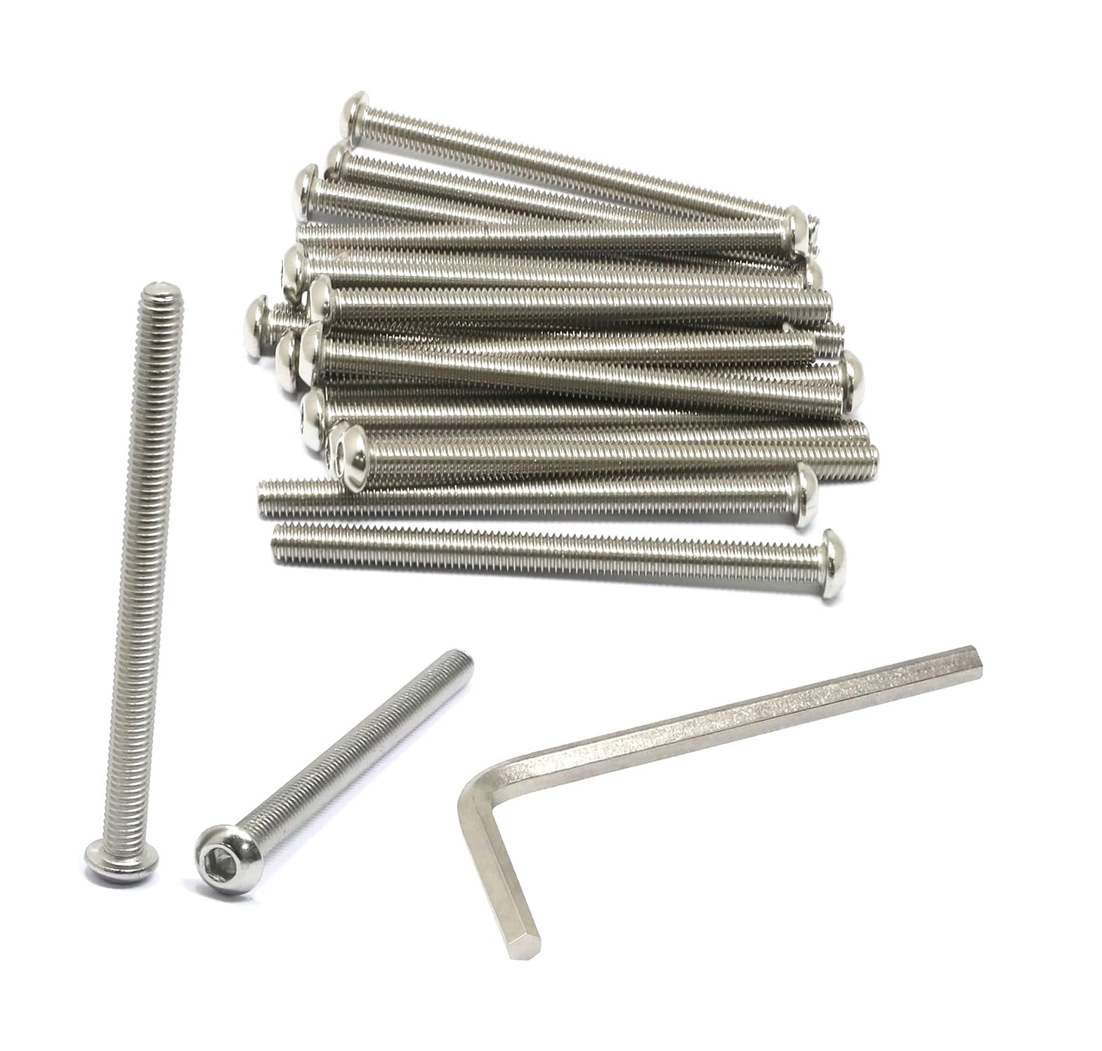 Bybiment 20 Pieces M6 80mm Thread Pitch 1 mm Steel 304 Hex Button Cap ...