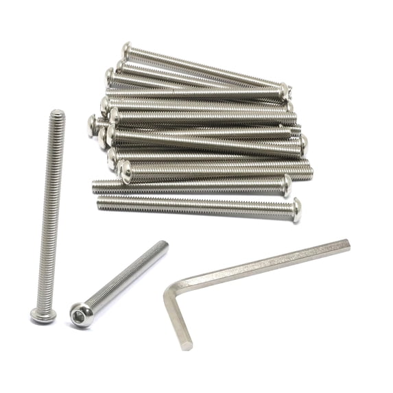 Bybiment 20 Pieces M6 80mm Thread Pitch 1 mm Steel 304 Hex Button Cap ...