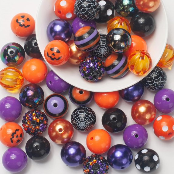 Bybiment 20 mm Bubblegum Beads for Crafting, 50 Pieces Large Focal Pen ...