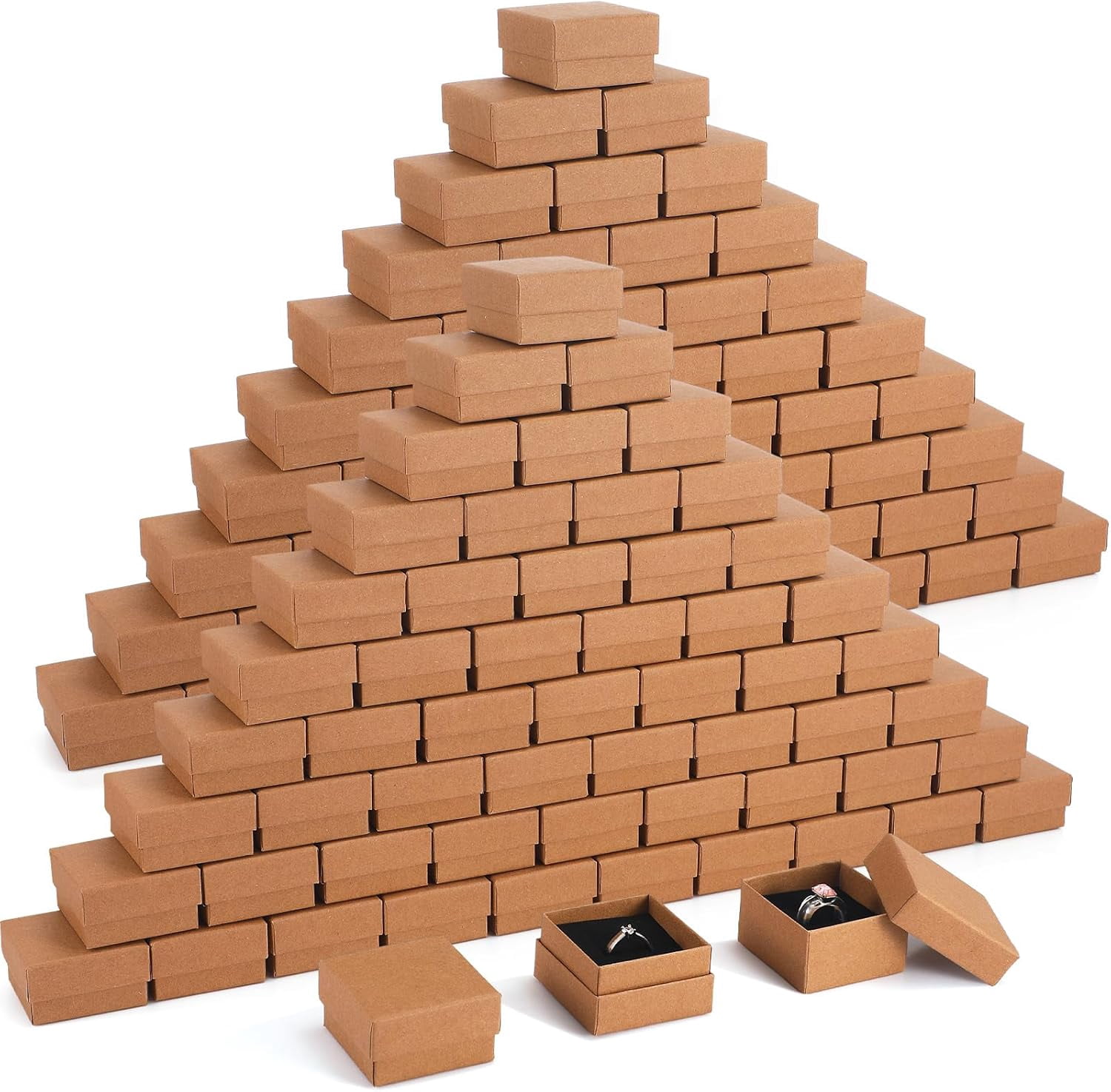 Bybiment 200 Pieces Jewelry Boxes Bulk Cardboard Earring Box Square Box ...