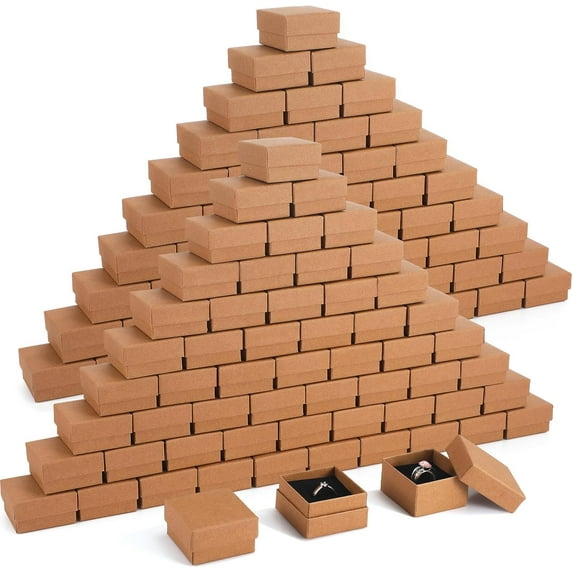 Bybiment 200 Pieces Jewelry Boxes Bulk Cardboard Earring Box Square Box ...