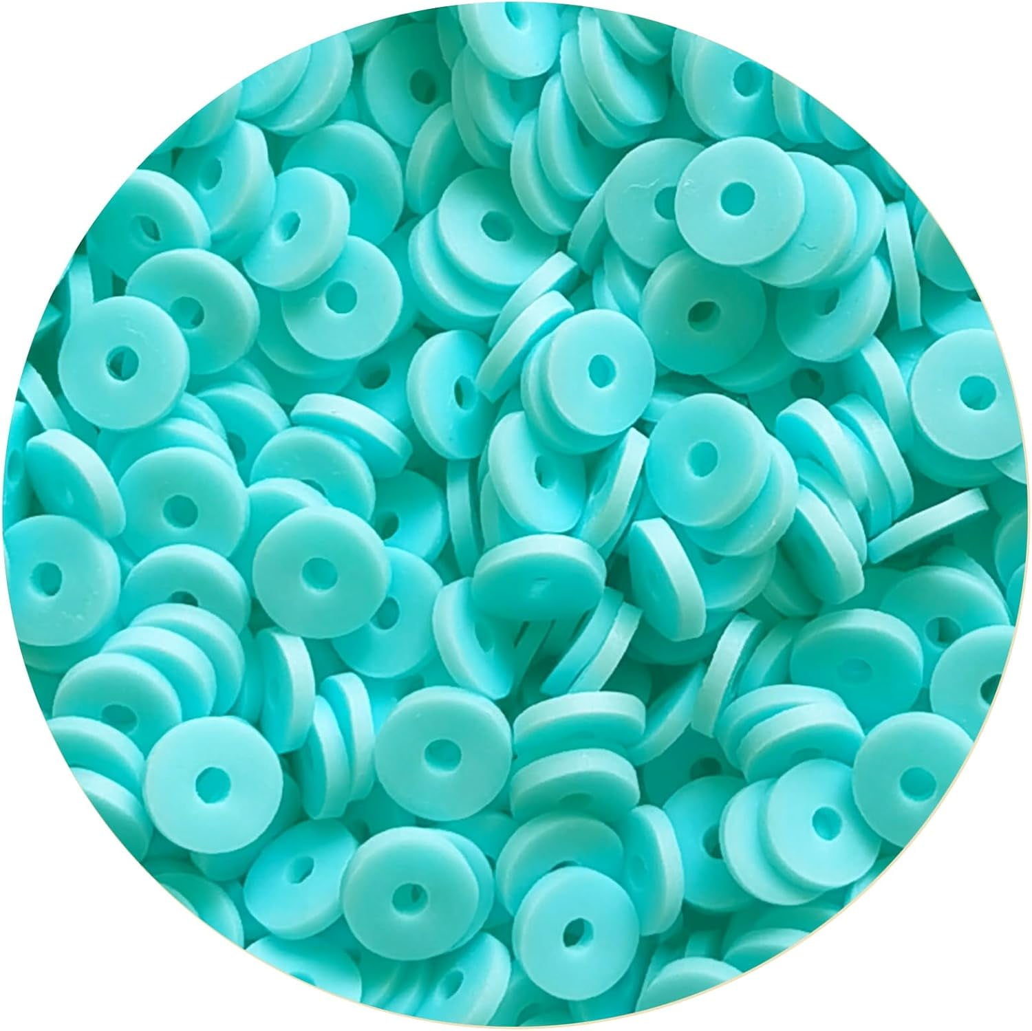 Bybiment 2000 Pieces Light Lake Blue Clay Beads for Creating Heishi ...