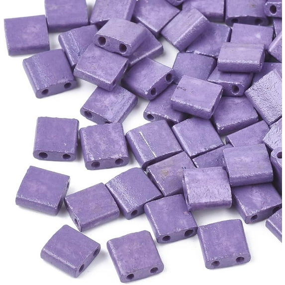Bybiment 200Pcs Rectangle Beads Tila Beads Baking Paint 2 Hole Beads ...