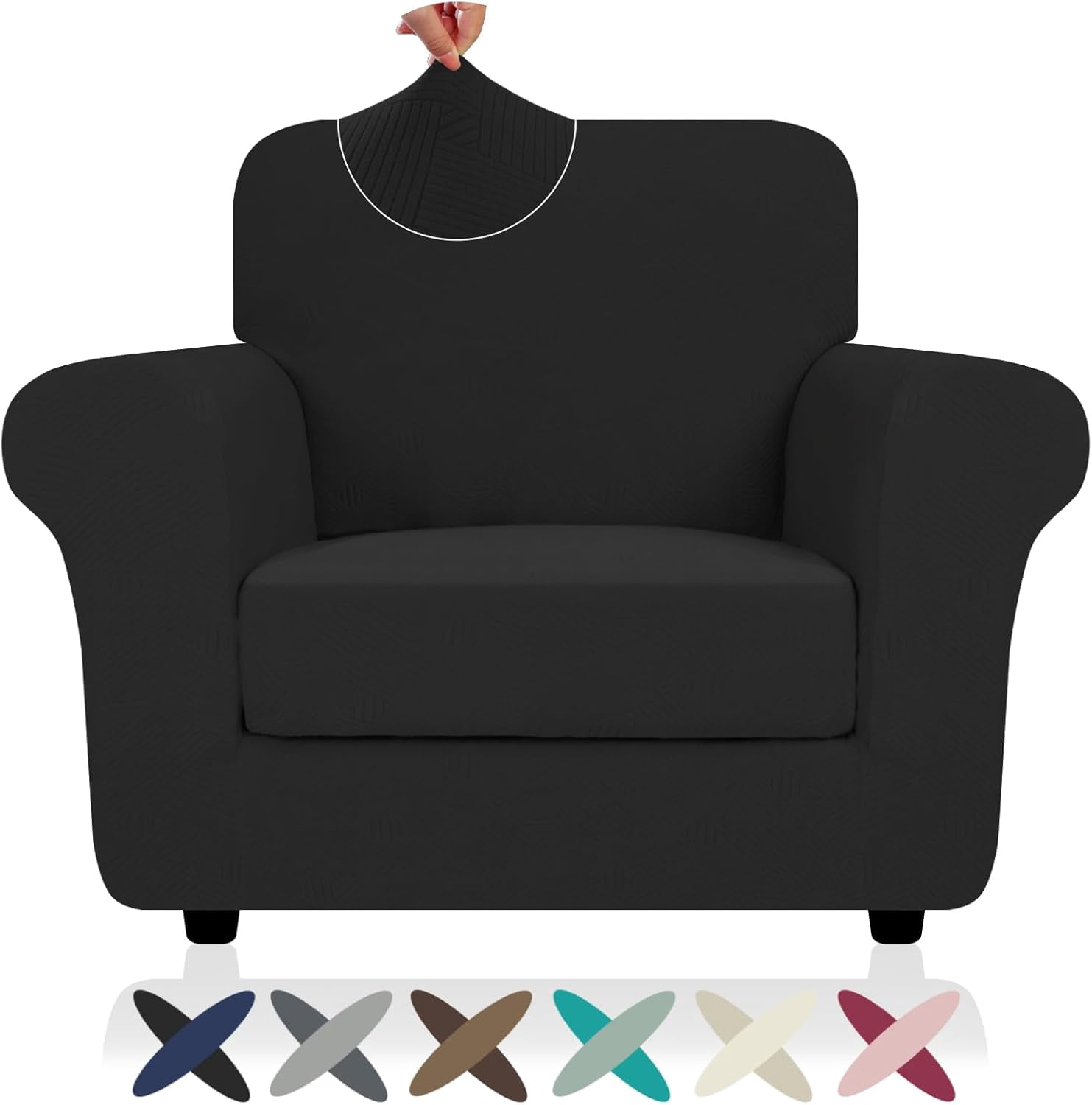 Bybiment 2025 Striped Chair Covers 2 Piece, Stretch Chair Slipcover ...
