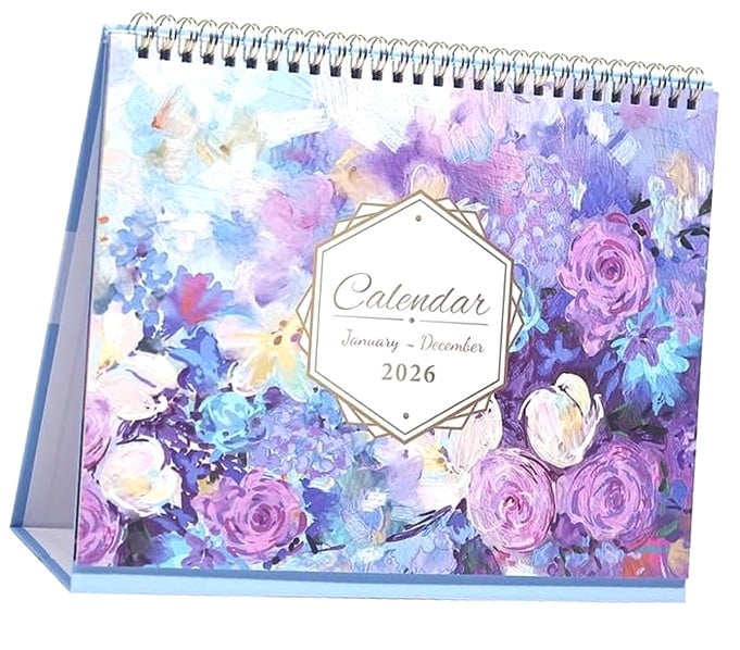 Bybiment 2026 Desk Calendar, 12 Month Standing Schedule, JAN 2026 DEC ...