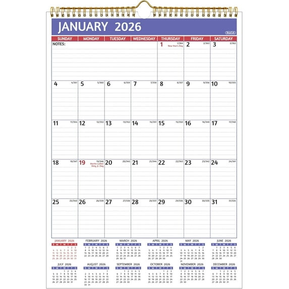 Bybiment 2026 Wall Calendar 2026 Calendar, January 2026 to December ...