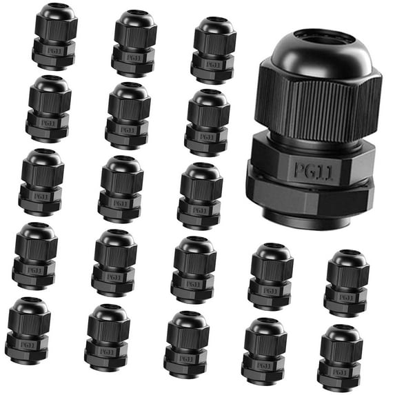 Bybiment 20PCS PG11 Cable Gland 5-10mm/0.2-0.39inch Nylon Cable Glands ...