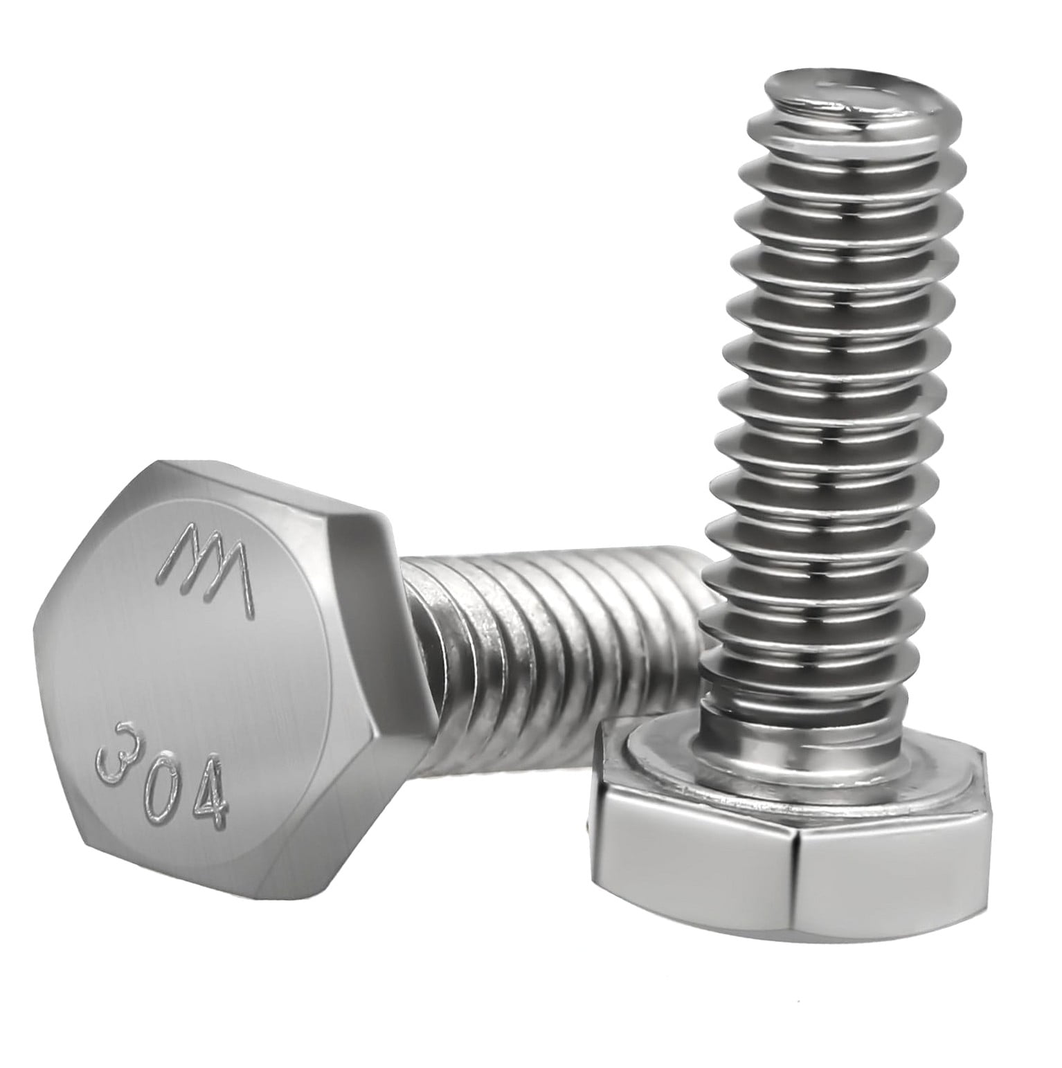 Bybiment 20Pcs Hex Screw Bolts, 1/4"-20 1-1/4" Steel Bolts, Fully ...