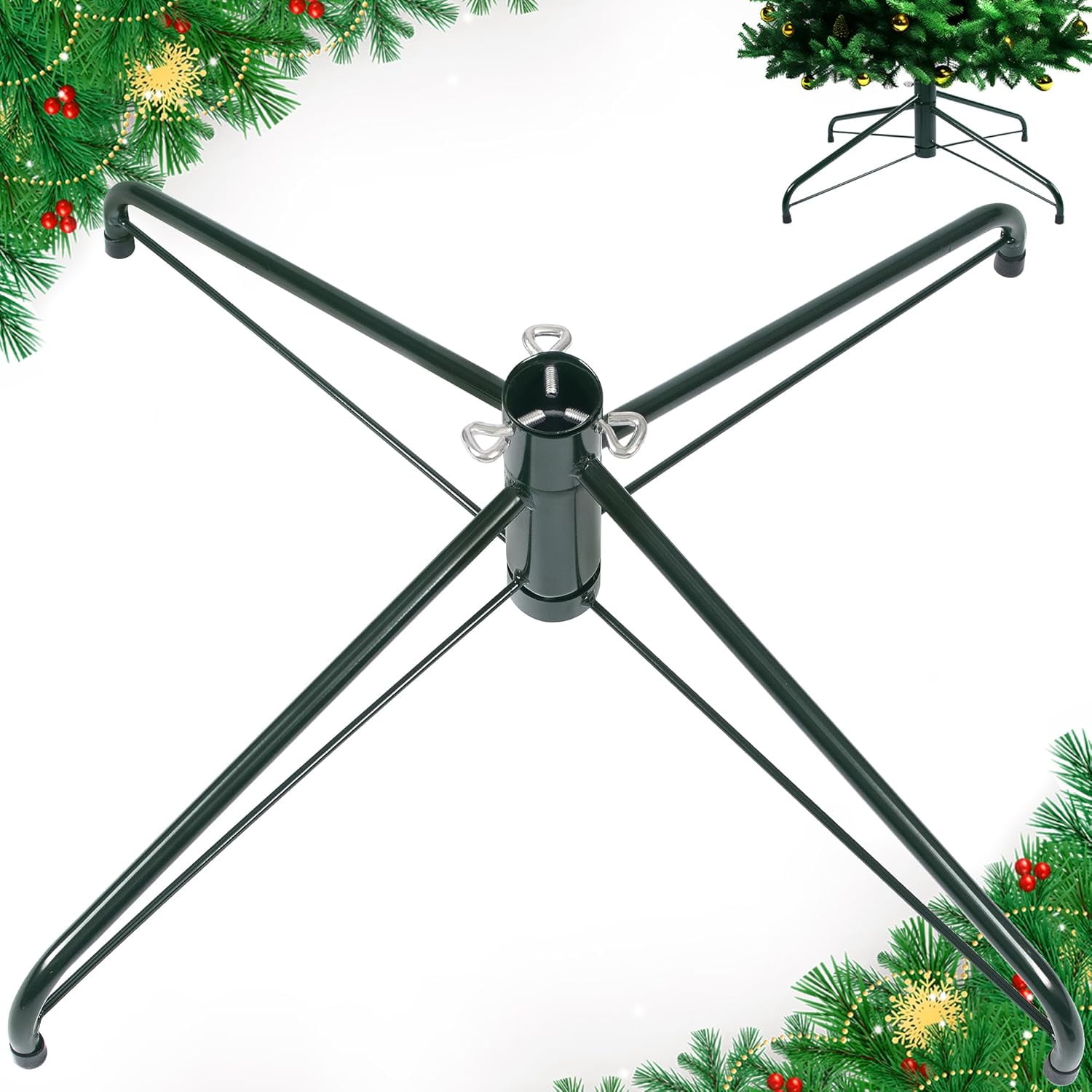 Bybiment 24-Inch Christmas Tree Stand, Folding Artificial Tree Stand ...