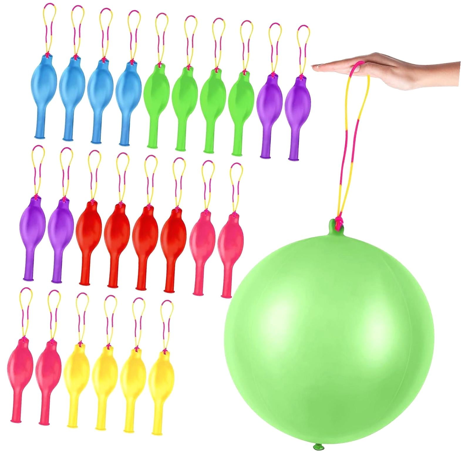 Bybiment 24 Pieces Green Punch Balloons with Rubber Band Handle for ...