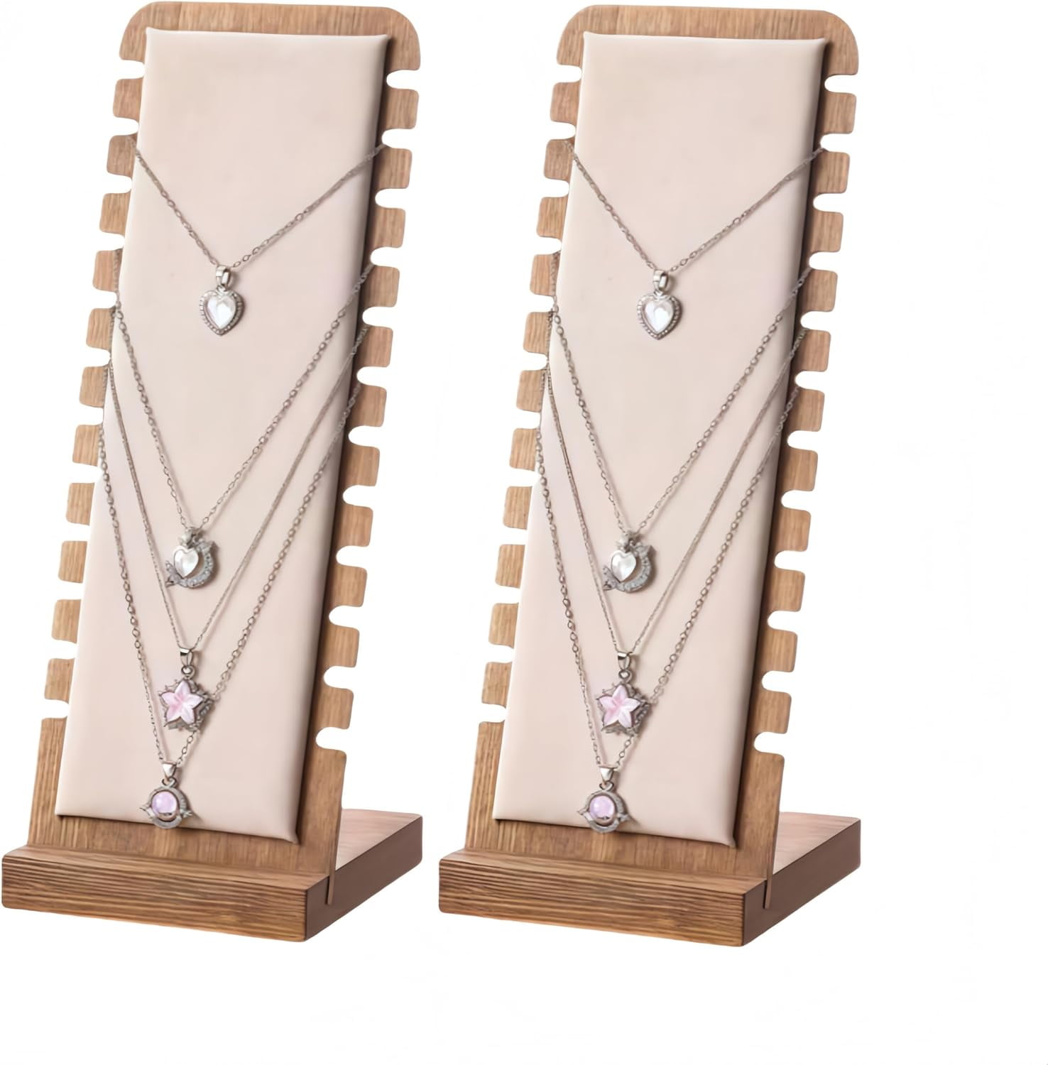 Bybiment 2PCS Walnut Color Body Jewelry Necklace Display Stand with ...