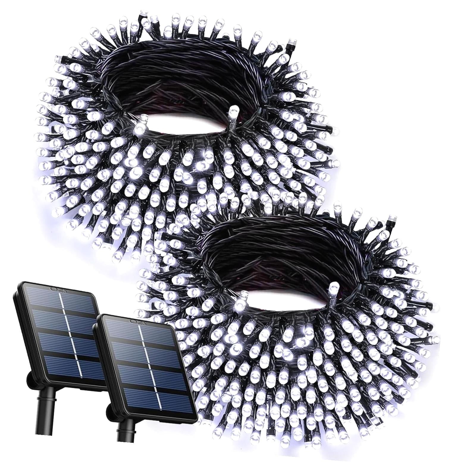 Bybiment 2PK 240LED 95FT Solar String Lights, Solar Christmas Lights ...