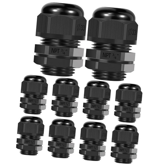 Bybiment 3/4" NPT Nylon Cable Connector, Strain Cord Connector, IP68 ...