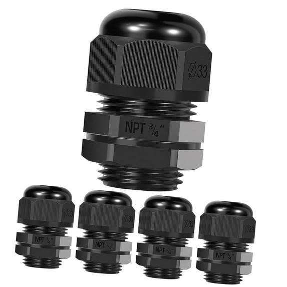 Bybiment 3/4" NPT Nylon Cable Connector, Strain Cord Connector, IP68 ...