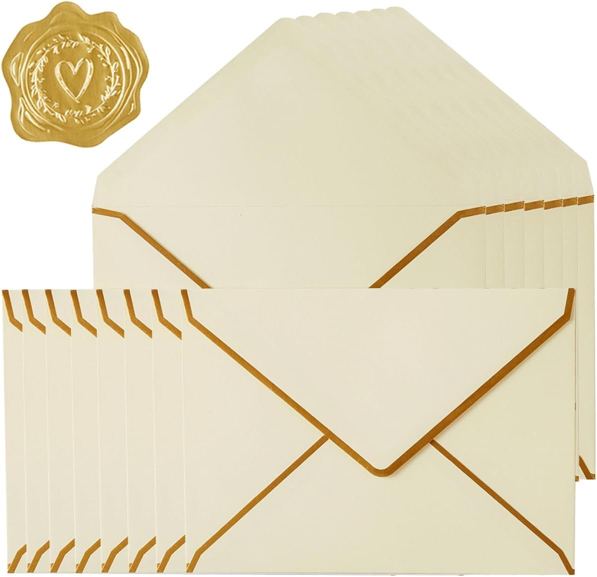 Bybiment 30 Pack Thick 5x7 Envelopes with Border, A7 Thick Paper ...
