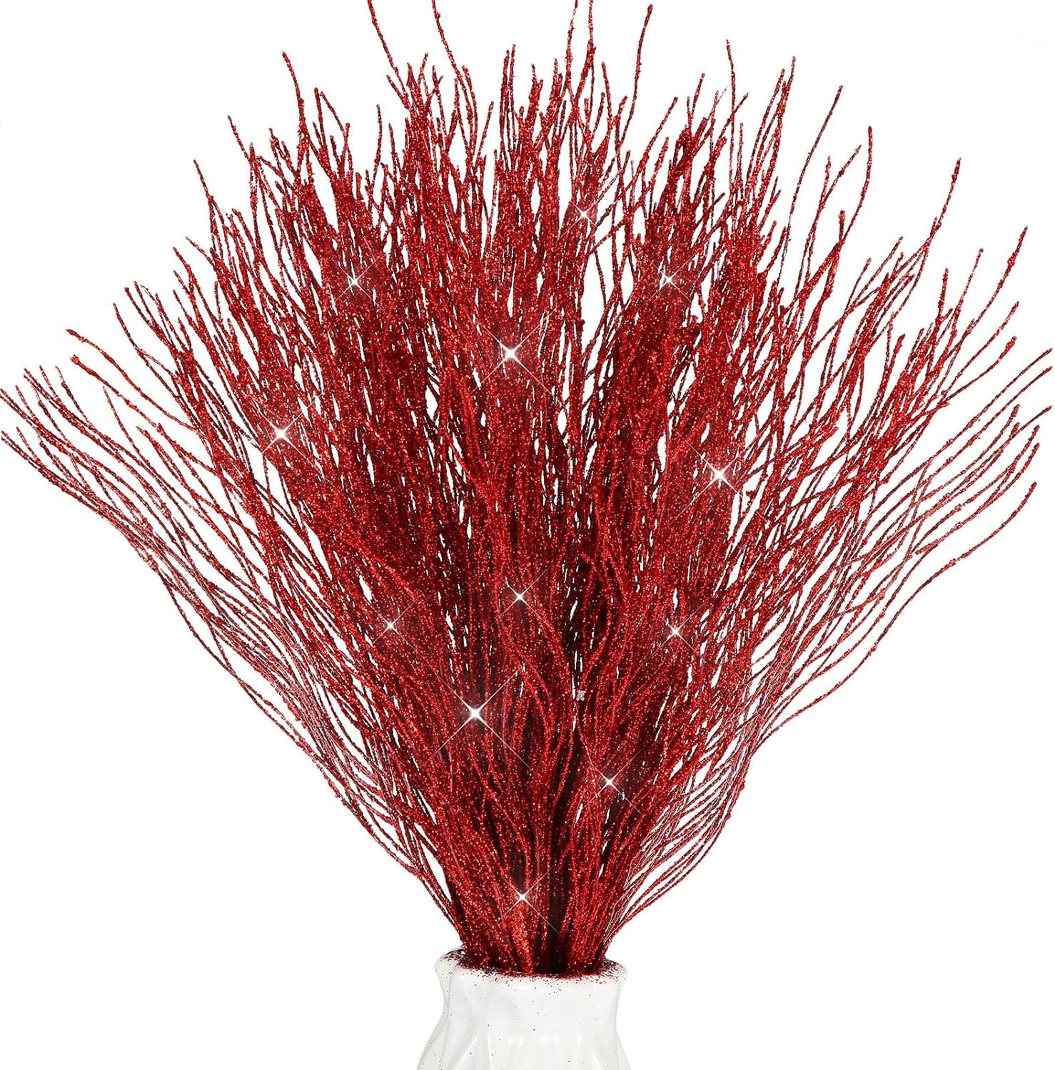Bybiment 30 Pcs Inch Christmas Glitter Curly Ting Ting Branches Sticks ...