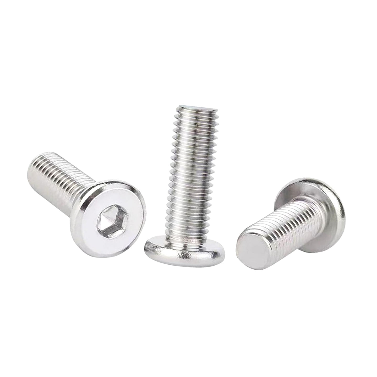 Bybiment 30 pieces M6 20mm Flat Hex Cap Screws Bolts, Furniture ...